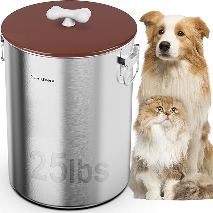 Amazon.com: Paw Libero 25 Lbs Stainless Steel Dog Food Storage ...