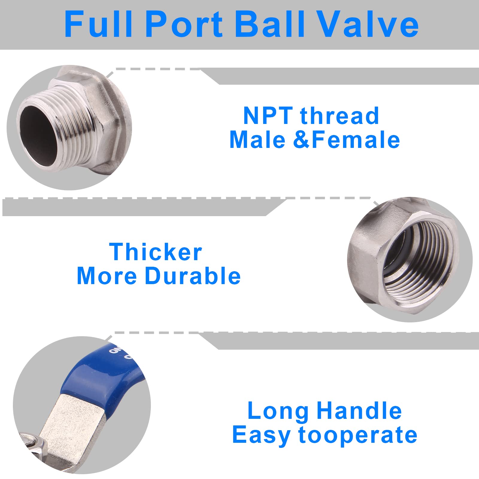 Snapklik.com : DERNORD Full Port Ball Valve 1 Inch - Male X Female ...