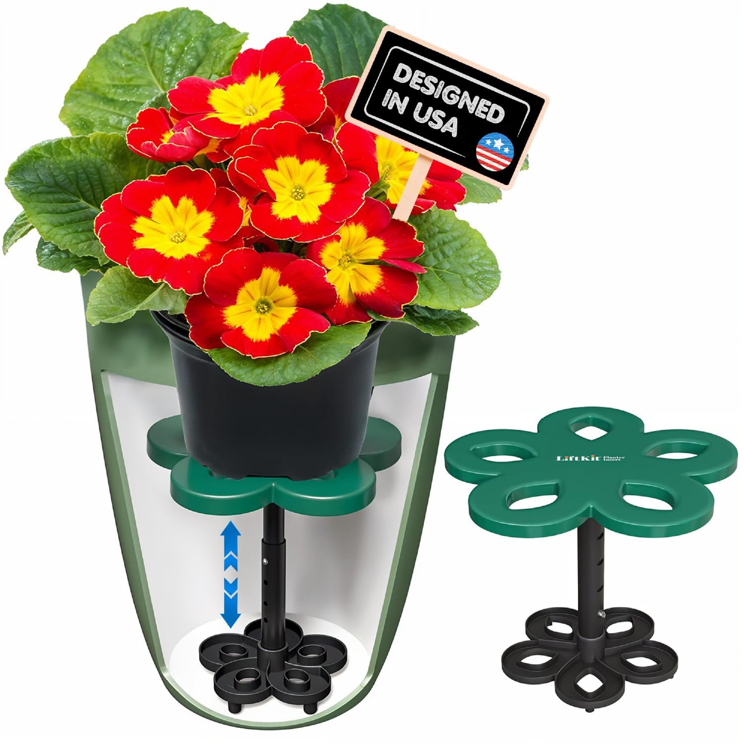 Snapklik.com : Lift Kit Planter Insert Short Tapered Plant Riser Fill ...