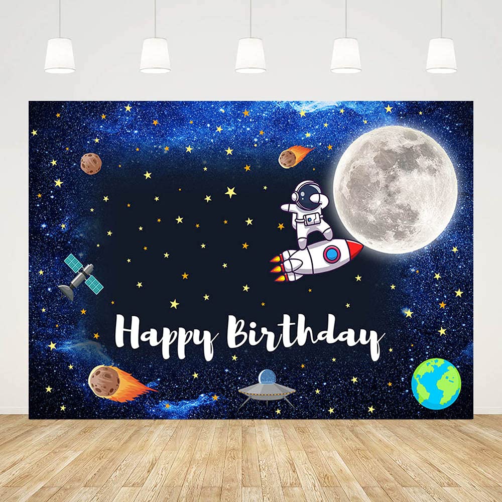 Buy ABLIN 7x5ft Boy Outer Space Happy Birthday Backdrop Blue Sky ...