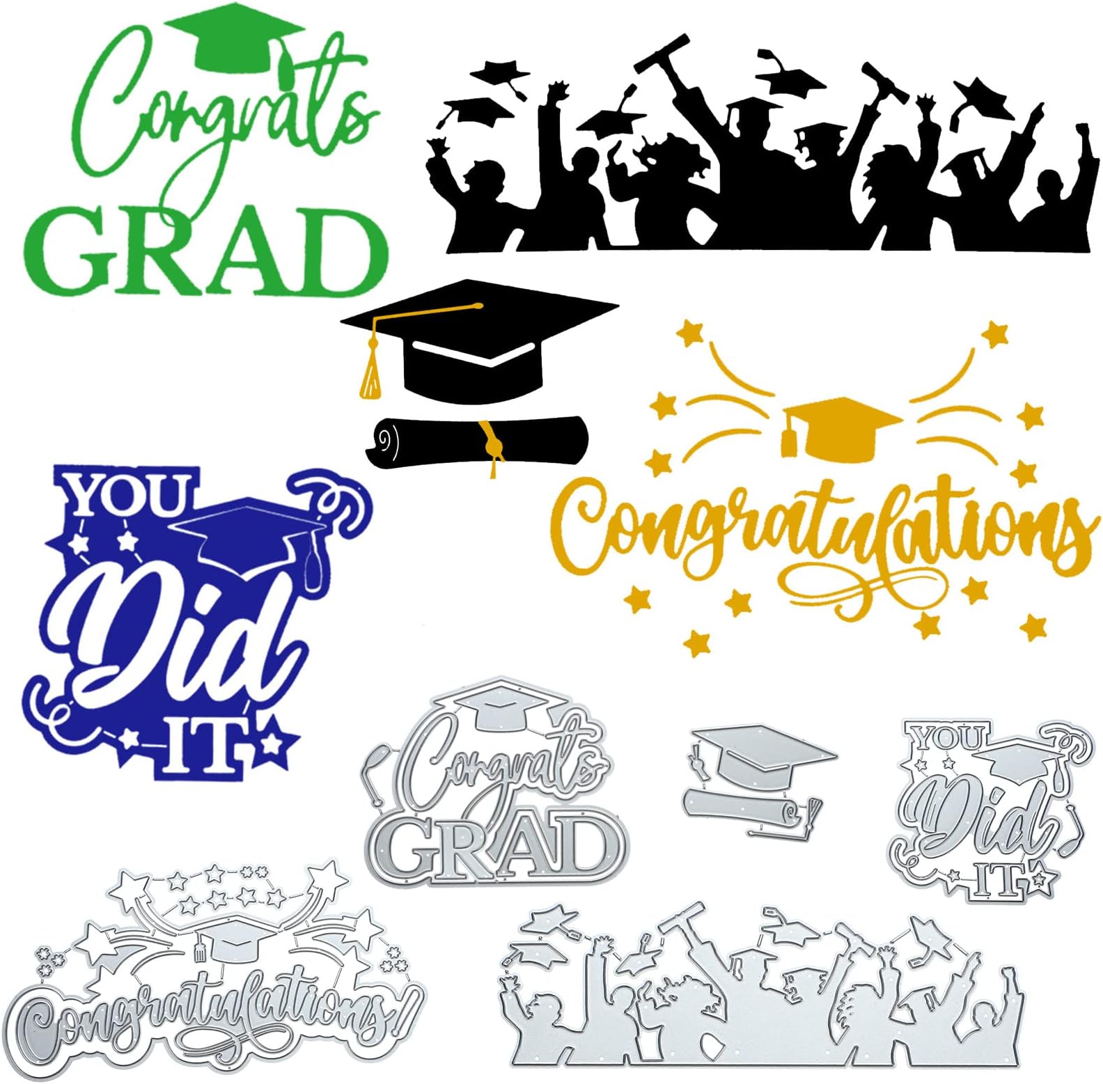 Amazon.com : Estivaux 2024 Graduation Words Die Cuts for Card Making ...