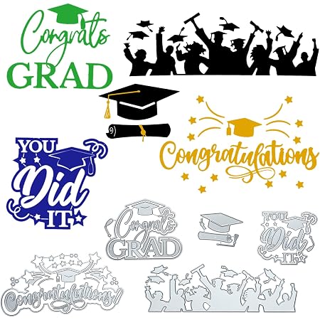 Amazon.com: Jinei 5 Pcs Graduates 2023 Metal Die Cuts Graduation Die ...