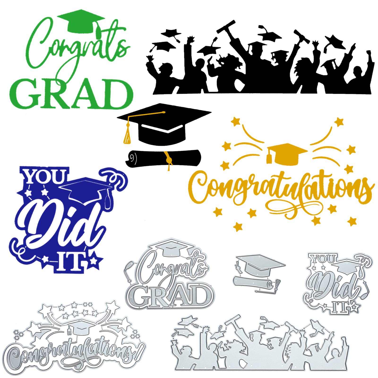 Snapklik.com : 5 Pcs Graduates 2025 Die Cuts For Card Making Metal ...