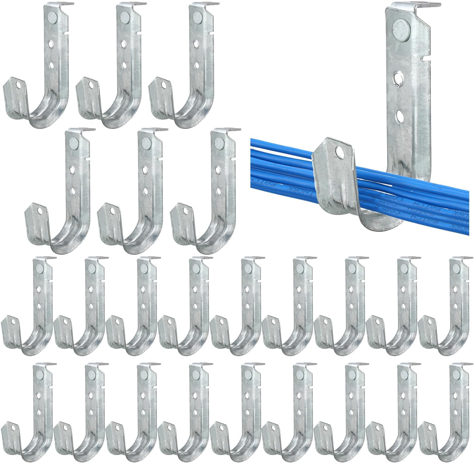 Amazon.com: Zonon 25 Pcs Ceiling Mount J Hooks Cable Management Heavy ...
