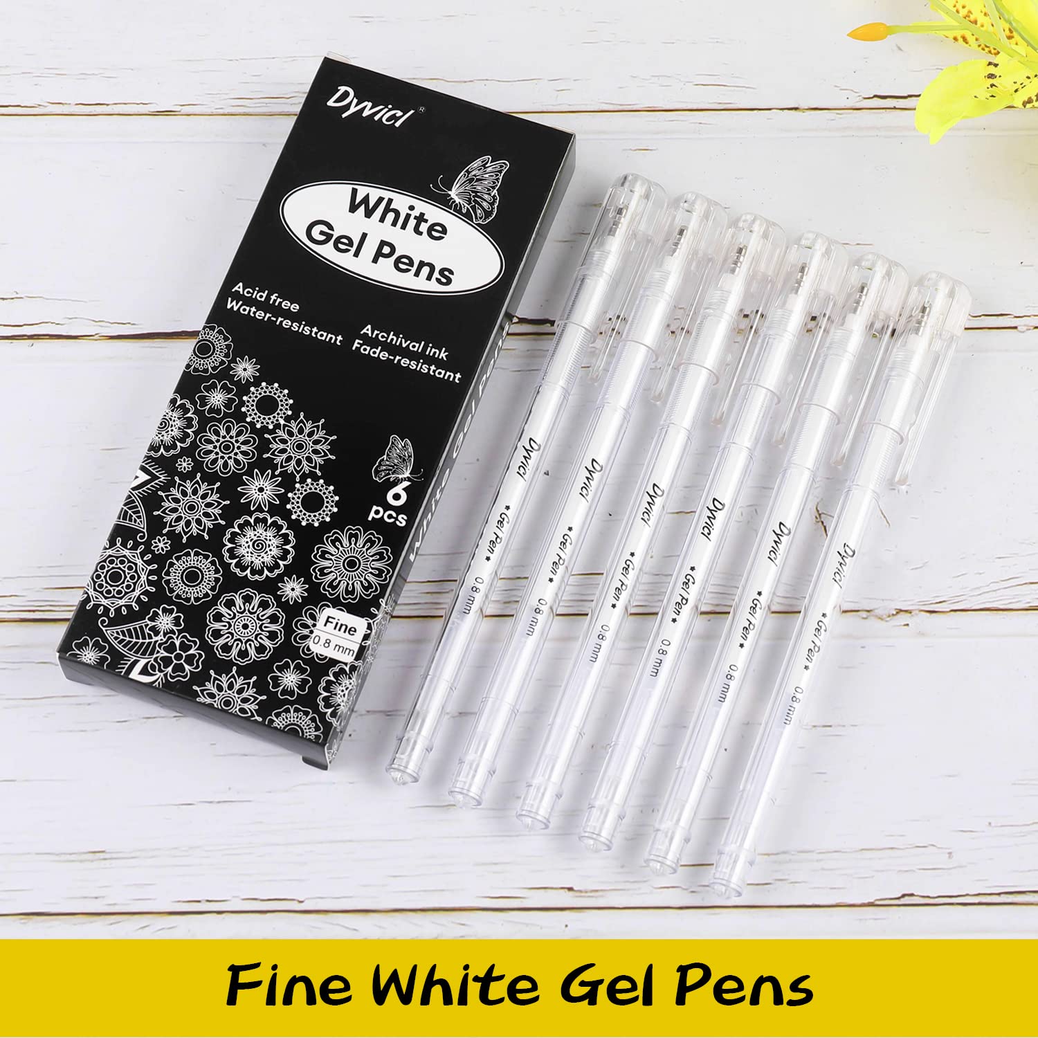 Snapklik.com : White Gel Pens, 0.8 Mm Fine Pens Gel Ink White Pens For ...