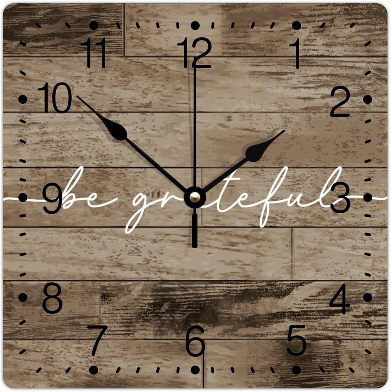 Amazon.com: Zyadsinoudor Be Grateful Square PVC Clock Inspiration ...