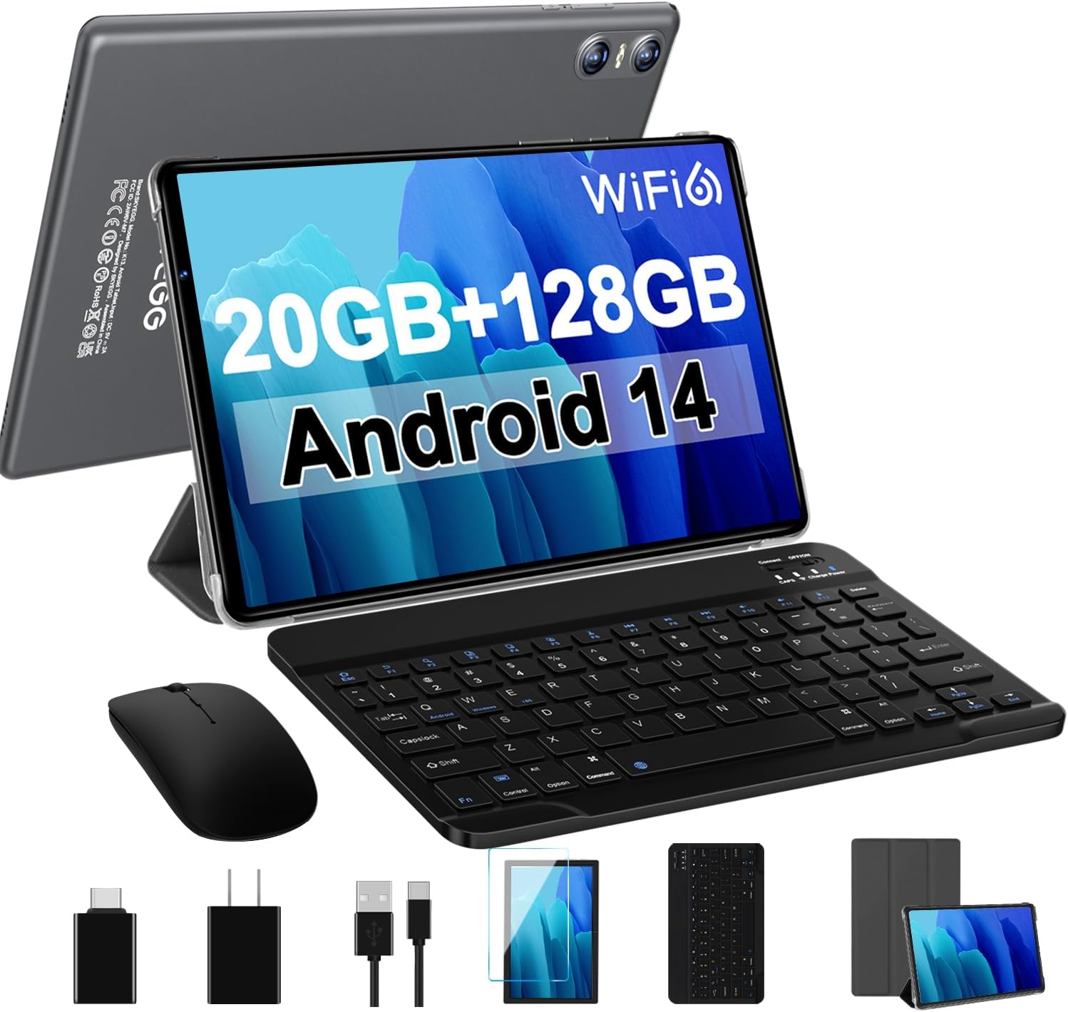 Amazon.com : SKYEGG Android 14 Tablet 10.1 inch Tablets,20GB RAM 128GB ...