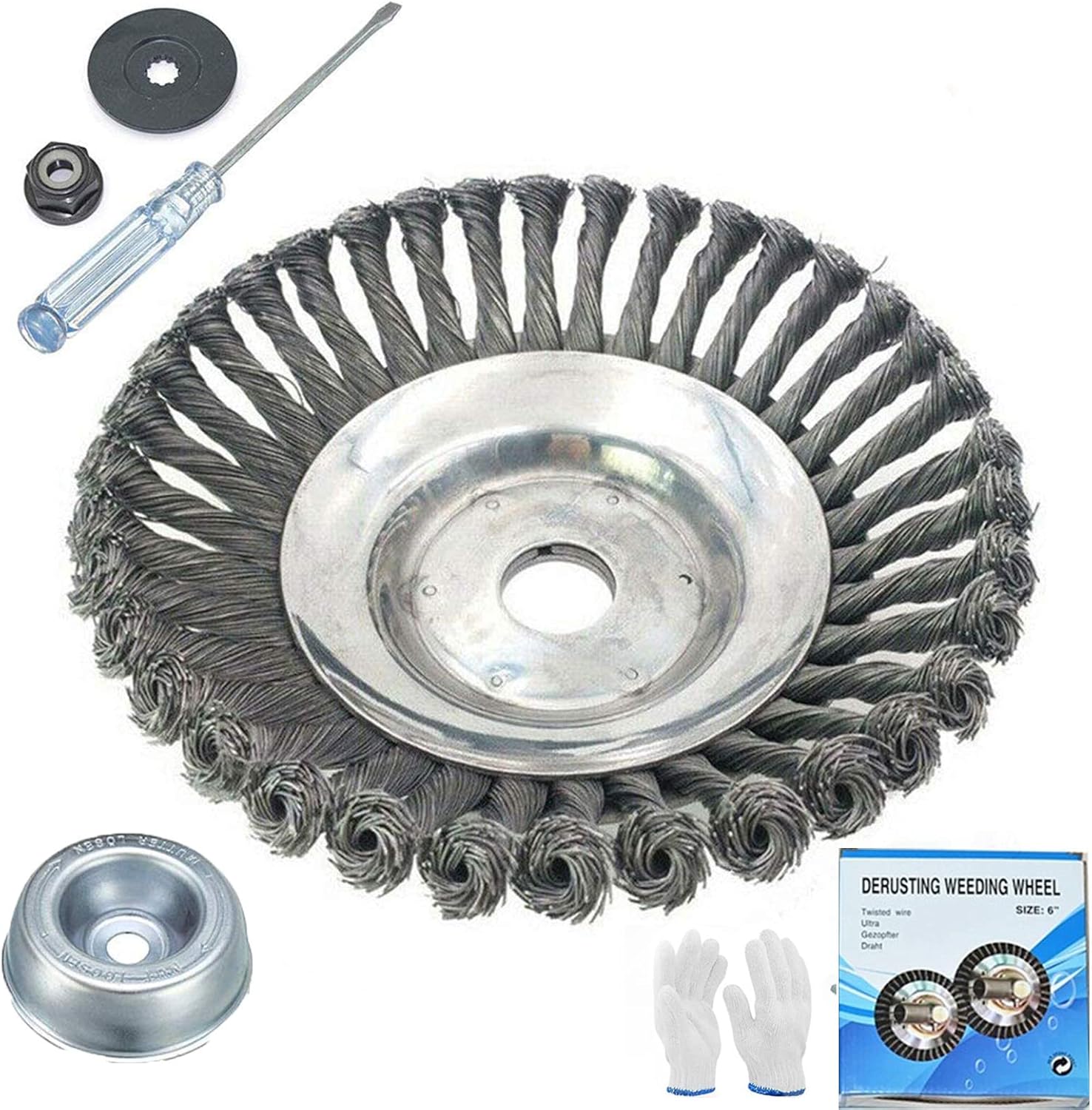 LANMAOMI 6-inch Rotary Weed Brush Lawn Mower Weeding Tray Joint Twist ...