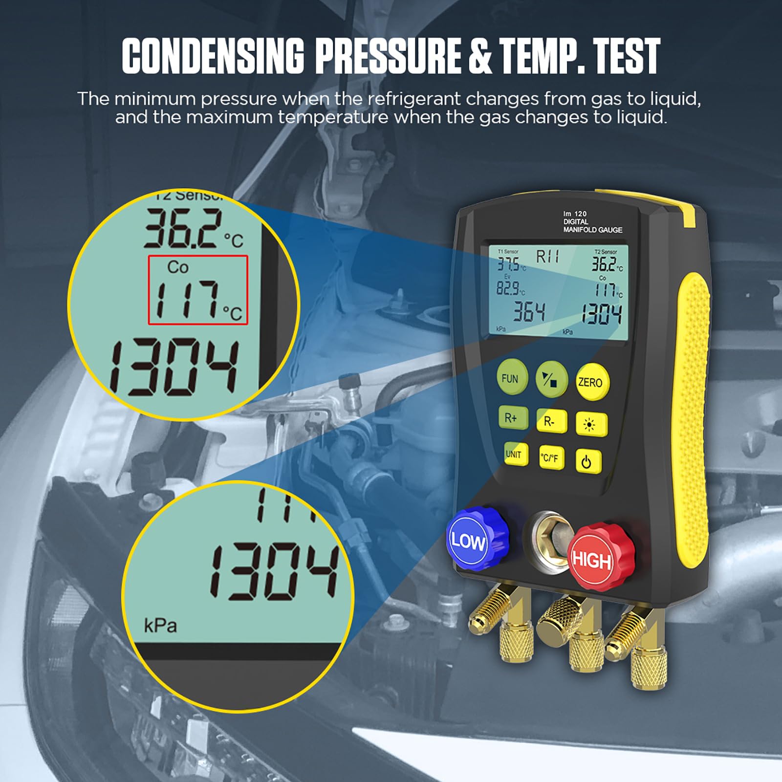 Snapklik.com : QPKING Refrigeration Digital Manifold Gauge Meter HVAC ...