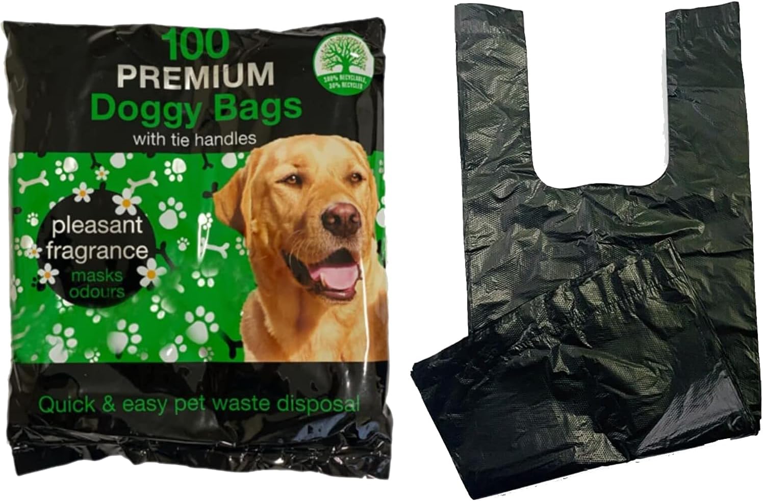 Dog Poo Bags (100 Pcs) Biodegradable Dog Poop Bags Rolls With Tie ...