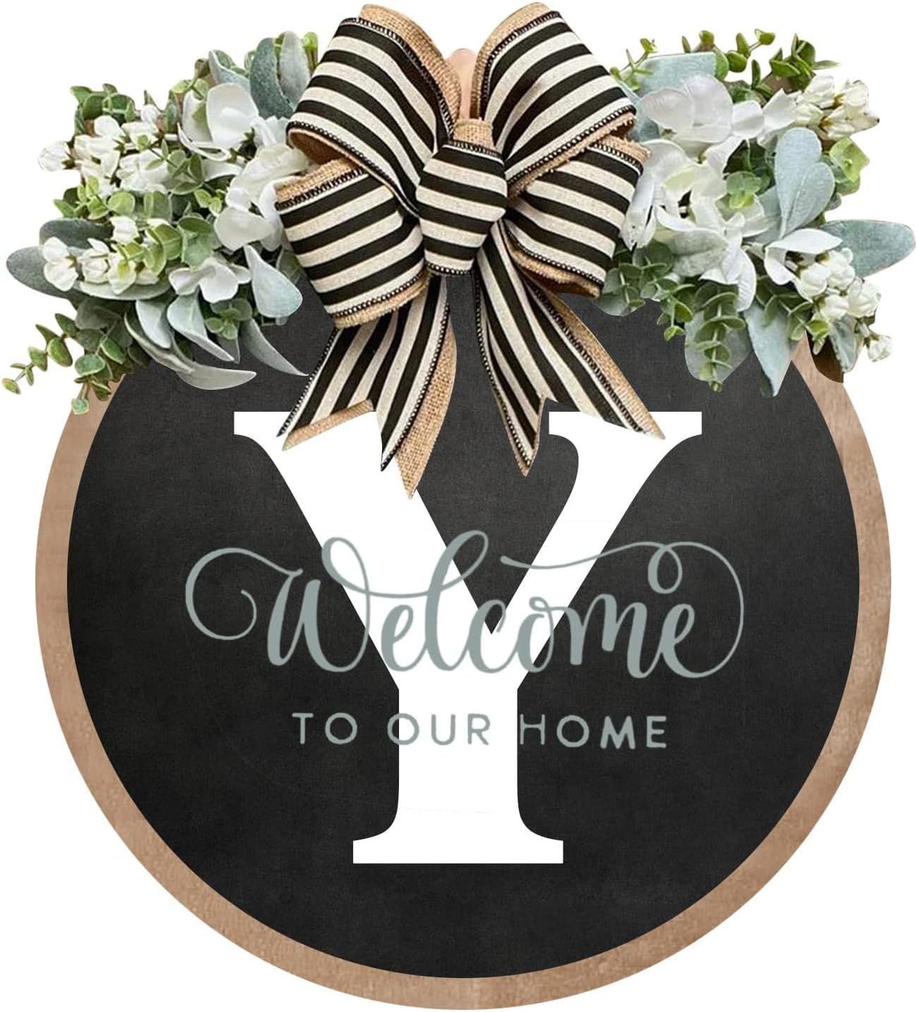 Amazon.com: Circular Front Door Garland Surname Welcome Sign Garland ...