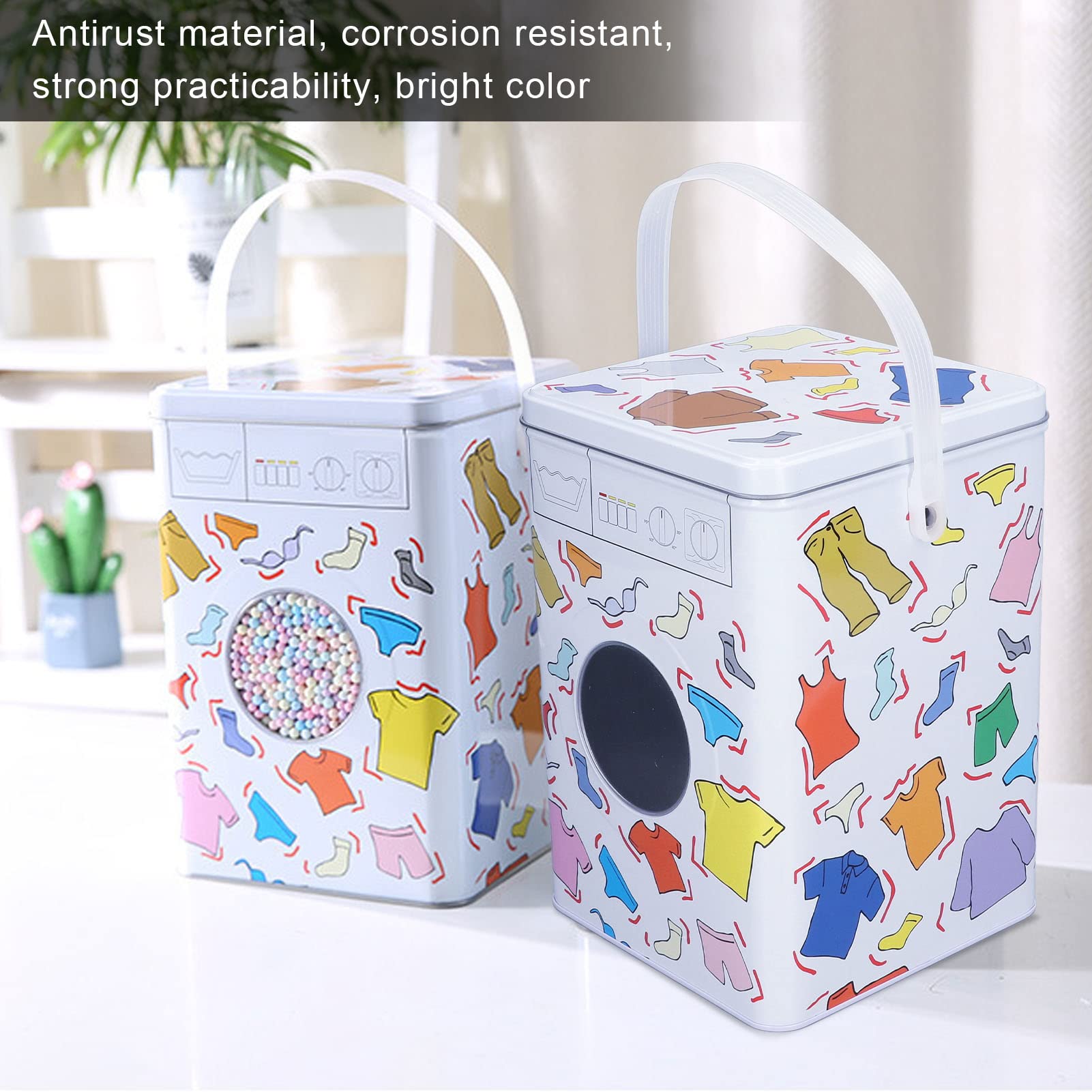 Metal Laundry Powder Tin, Laundry Powder Detergent Storage Box Washing ...