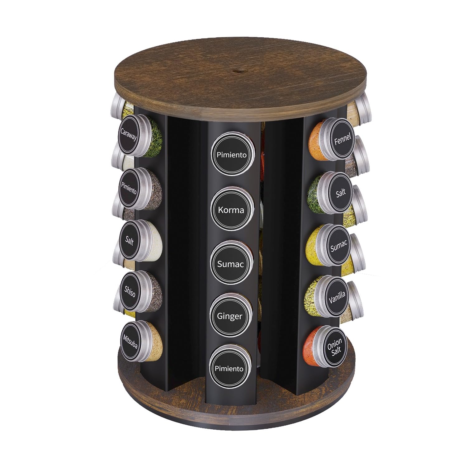 Amazon.com: New England Stories Revolving Spice Rack Set with 35 Spice ...