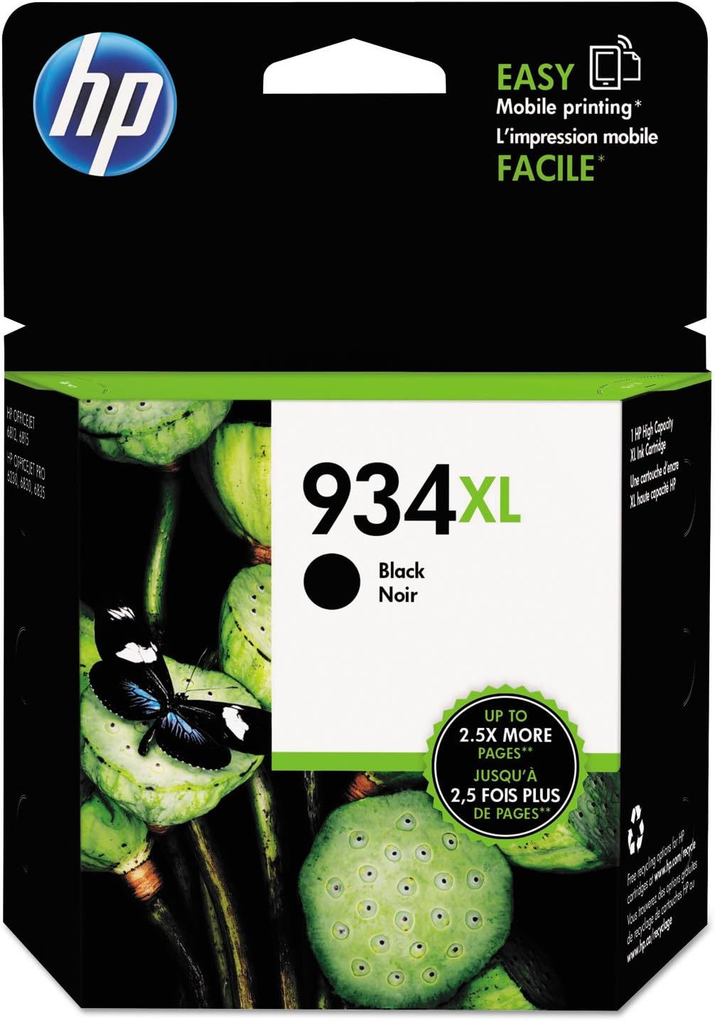 HP C2P23AE 934XL High Yield Original Ink Cartridge, Black, Single Pack ...
