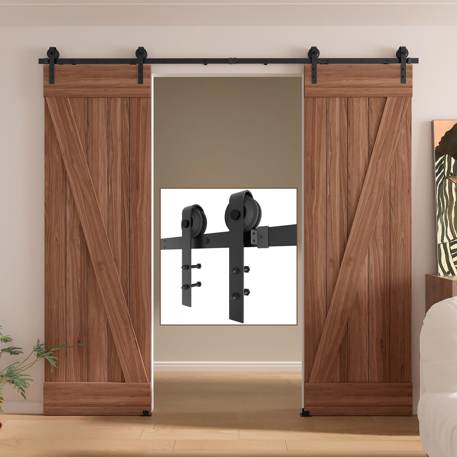 Amazon.com: Dondelight 8FT Sliding Barn Door Hardware Track Kit for ...