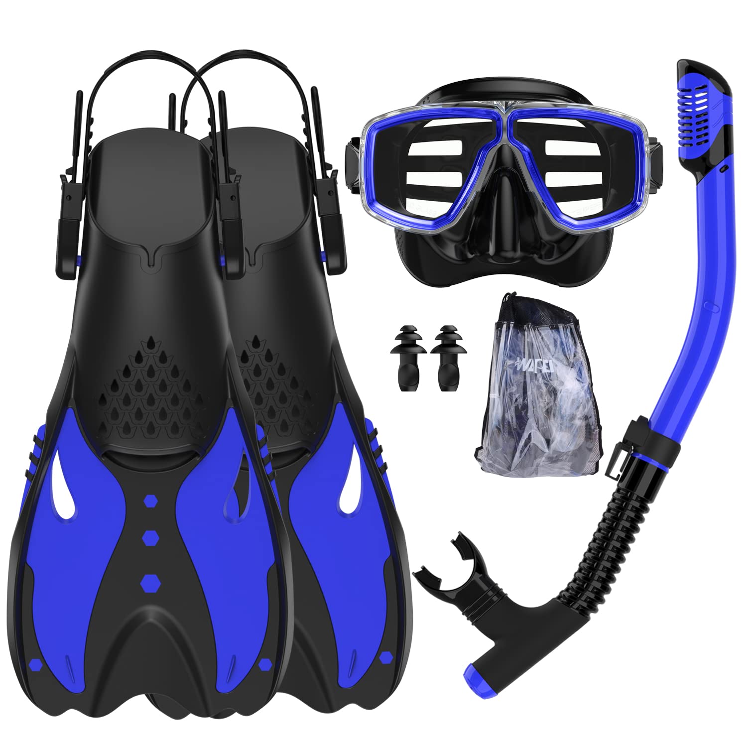 Mask Fins Snorkel Set for Adults Men Women Dry Top Snorkel Diving ...