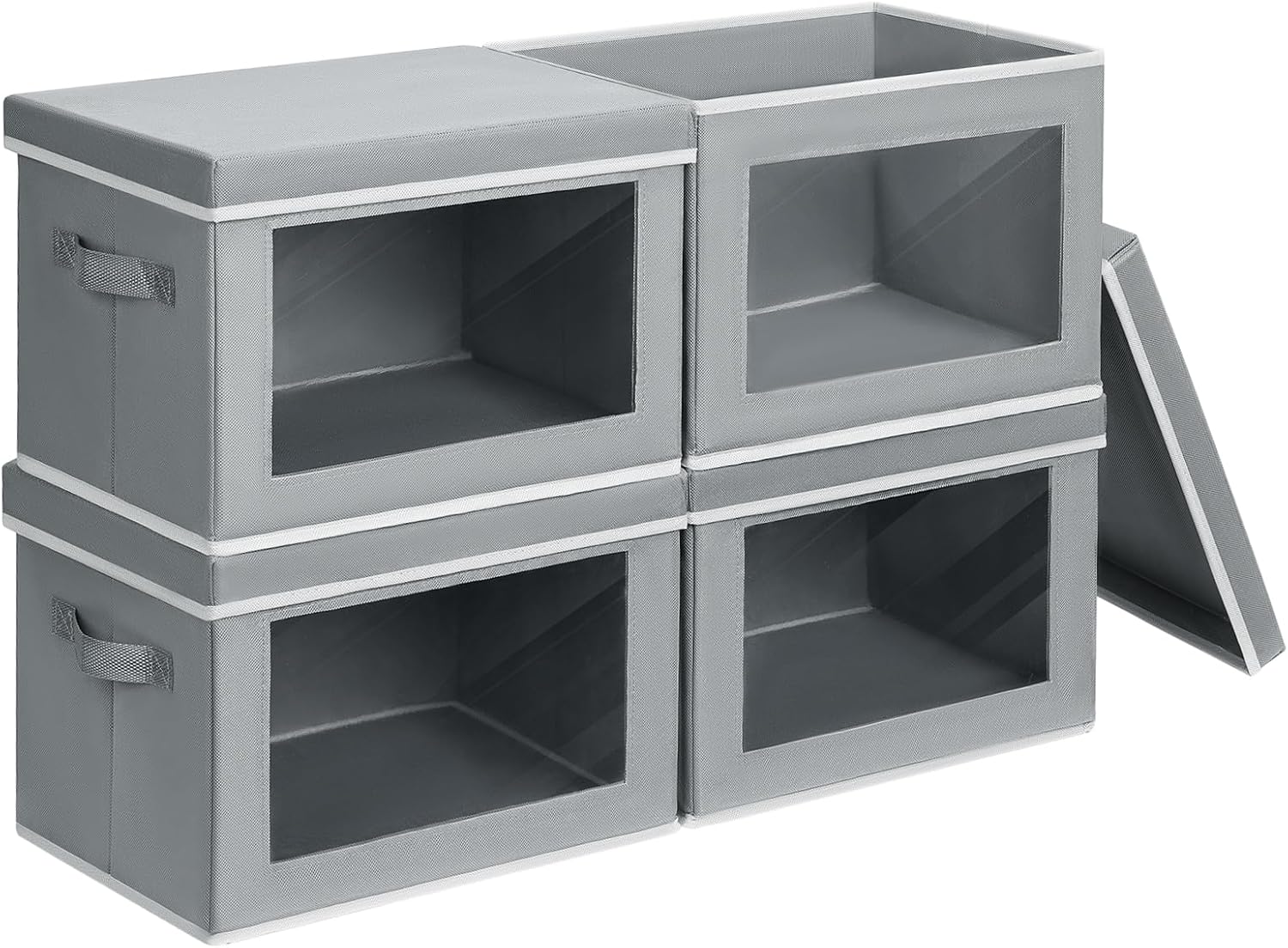 Homsorout 4 Pack Storage Boxes with Lids Foldable Storage Cubes with ...