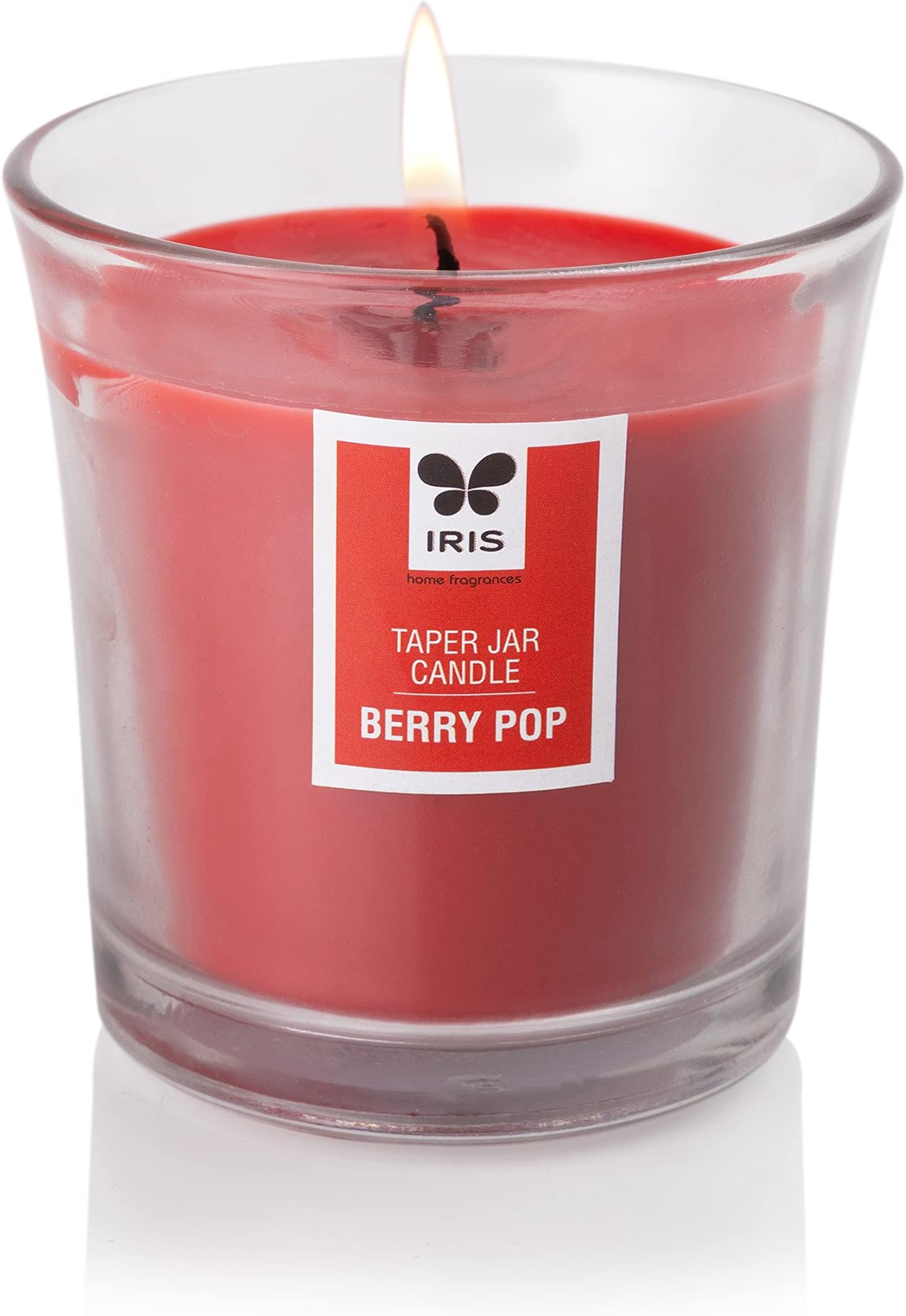 IRISGlass Taper Jar Candle, Berry Pop, Fruity Berry Fragrance, Elegant ...