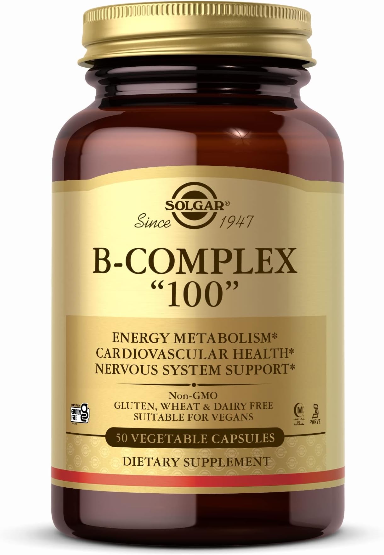 Amazon.com: SOLGAR B-Complex 100" - 50 Vegetable Capsules - Energy ...