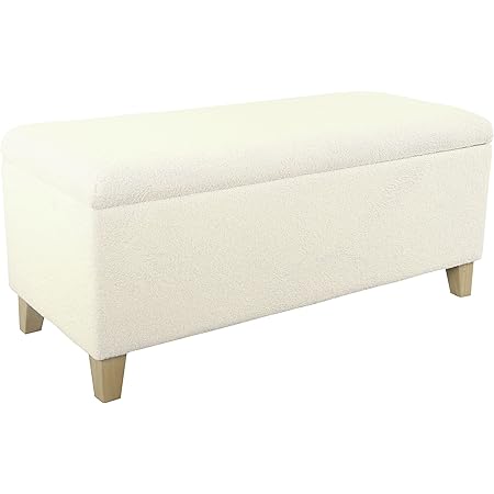 Amazon.com: HomePop Rectangle Storage Bench, Cream : Home & Kitchen