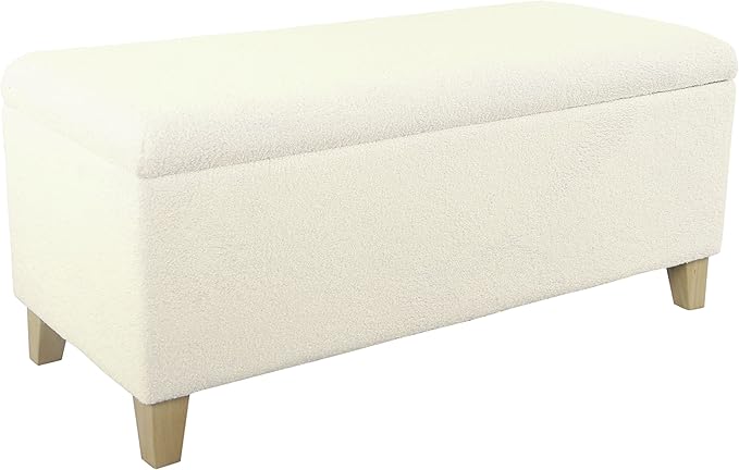 Amazon.com: HomePop Storage Bench, Pearl Cream, Rectangle : Home & Kitchen