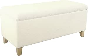 Amazon.com: HomePop Storage Bench, Pearl Cream, Rectangle : Home & Kitchen