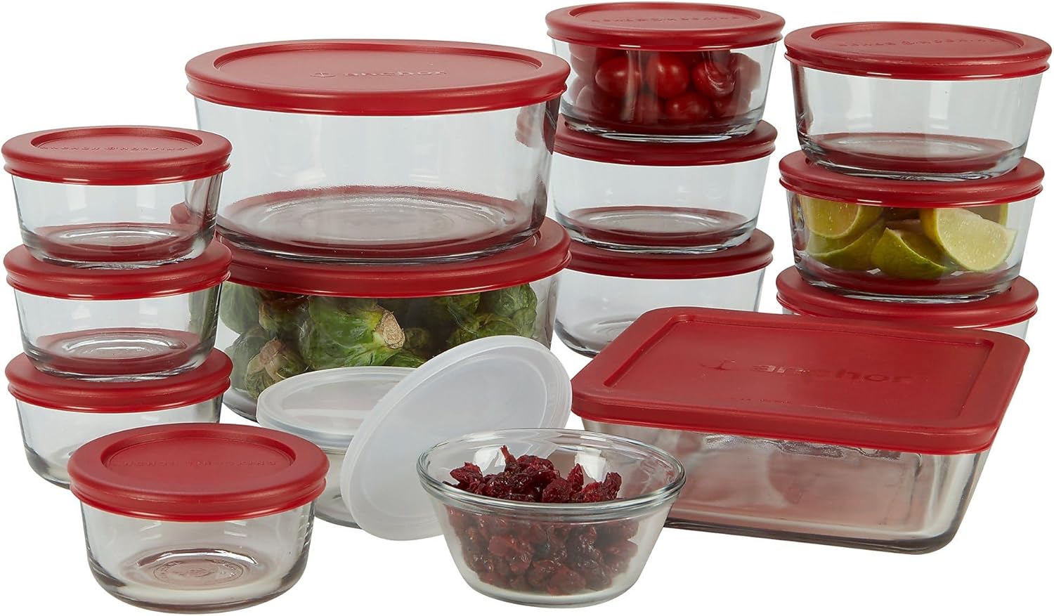 Amazon.com: Anchor Hocking Company Food Storage Set 30PC Cherry: Home ...