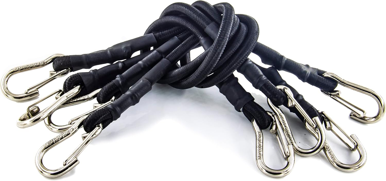 Bungee Cords Elastic Straps with Hooks Lightweight Duty Bungee Cord (18 inch x 4 pack, Black ...