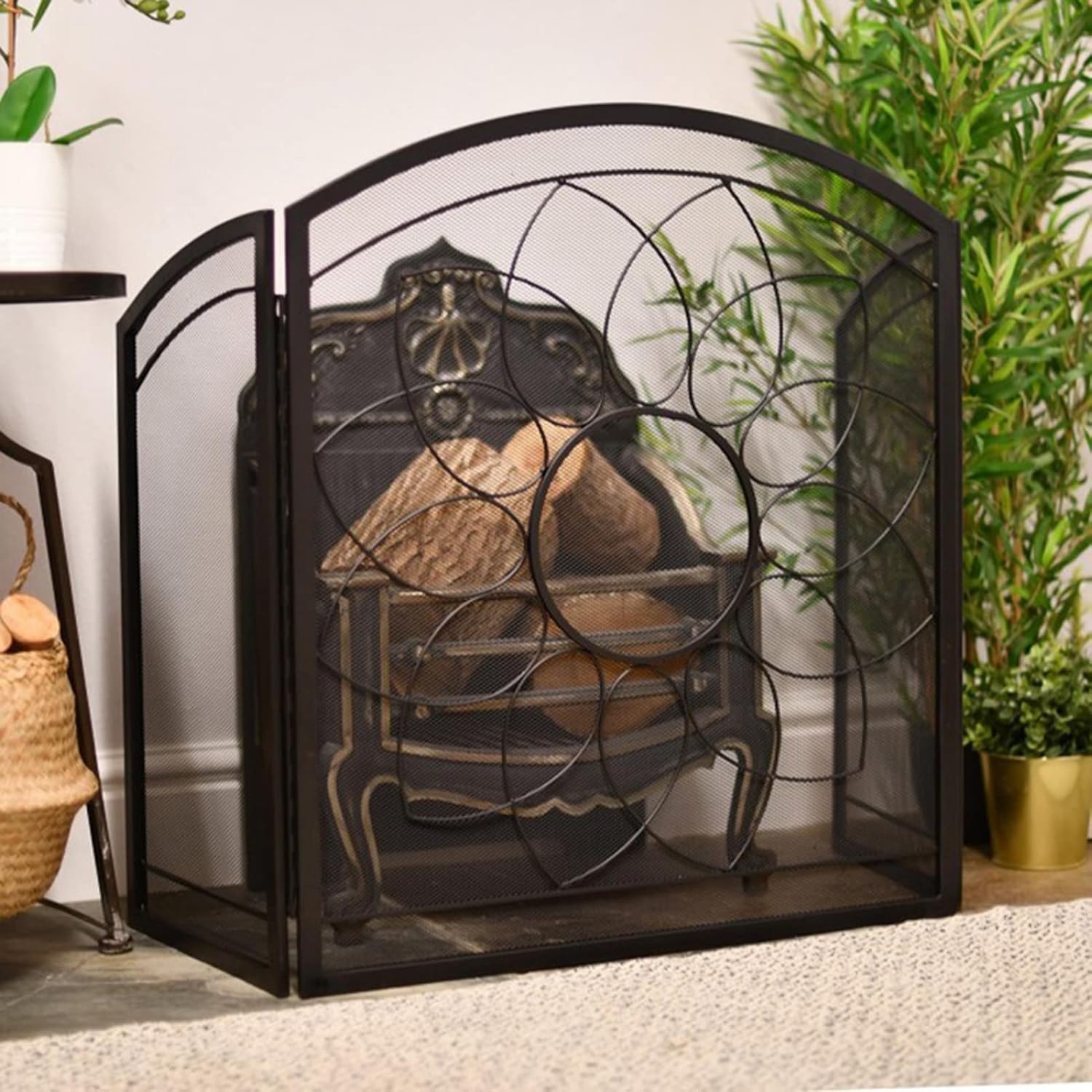 Fire Guard Protector 90cm Height Fireplace Screen for Open Fire/Gas ...