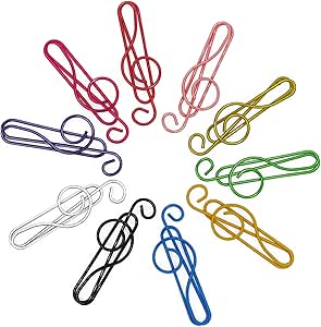 Amazon.com: 100 Pcs Music Paper Clips, Colorful Cute Metal Musical ...