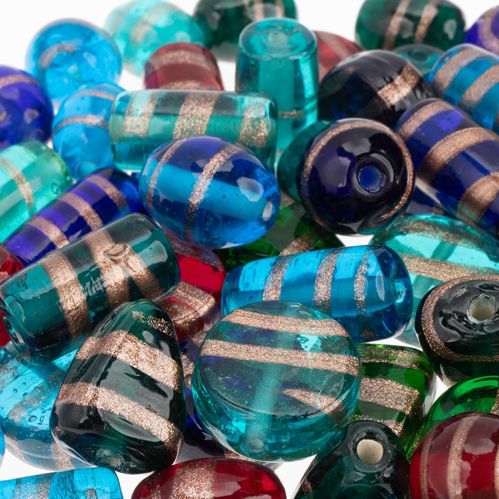 Amazon.com: Craft County Assorted Bead Mix – 1 lb Gold Foil Beads ...