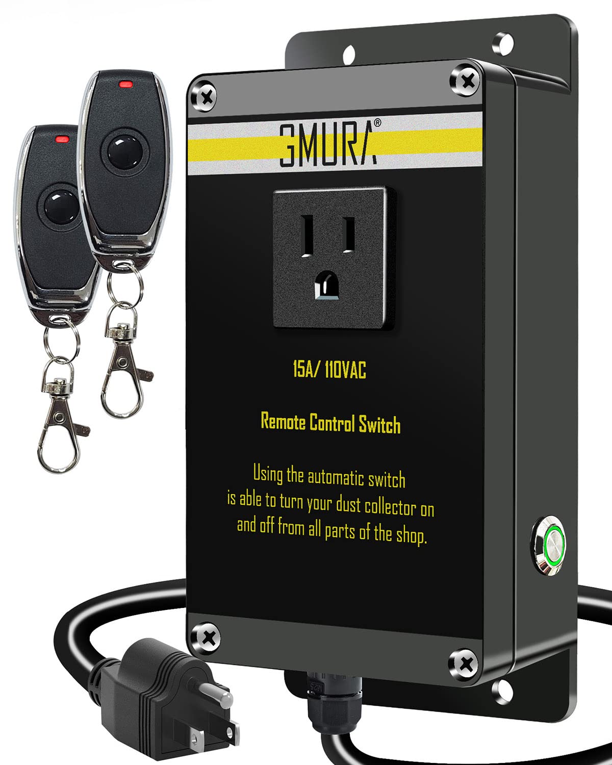 110V Wireless Remote Control Dust Collector Starter Outlet Switch ...