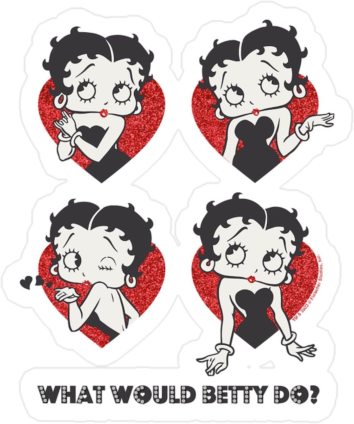 Amazon.com: CafePress Betty Boop WWBD Small Die Cut Sticker, 3"x4 ...