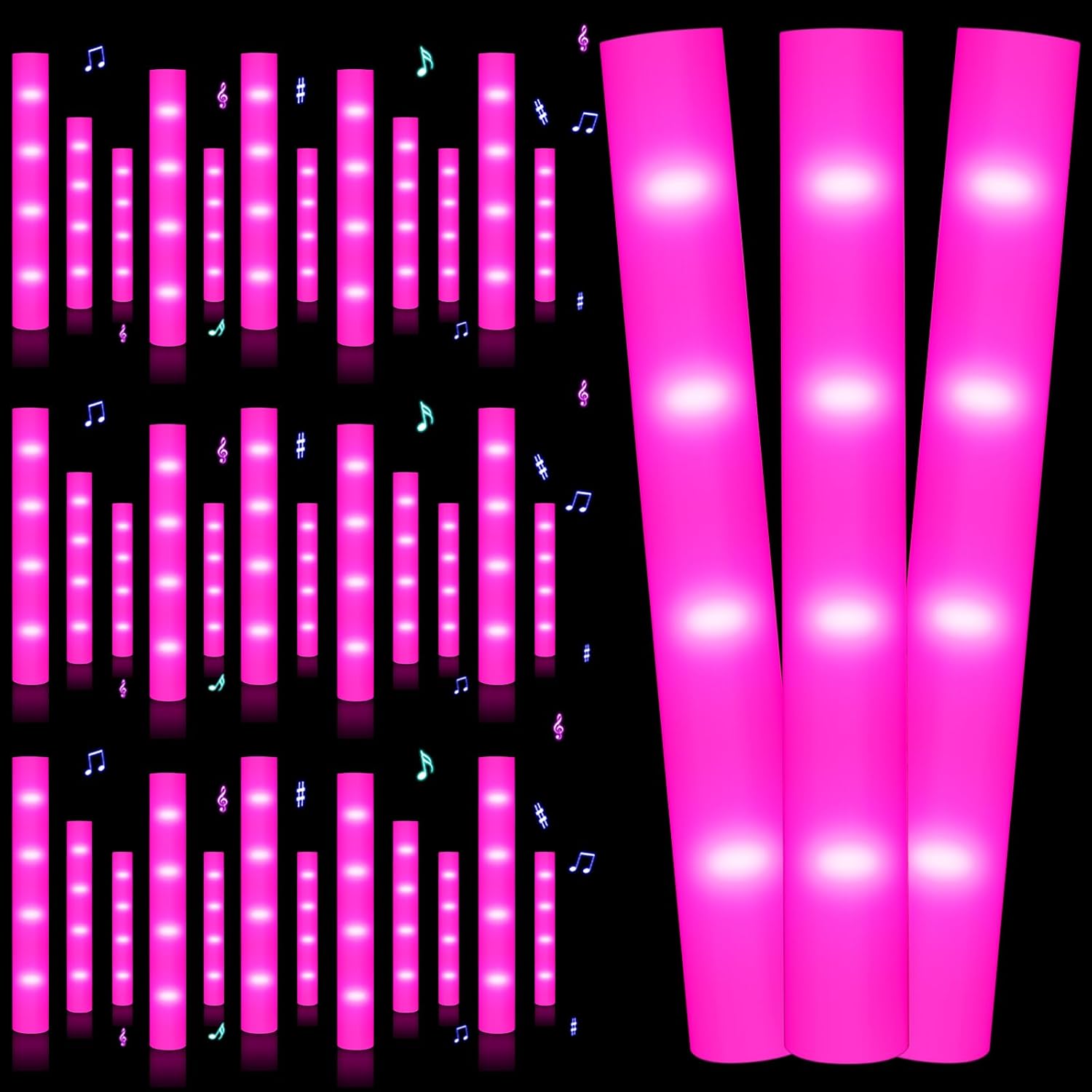 Amazon.com: 24 PCS Mini Glow Sticks Bulk LED Foam Sticks Light Up Foam ...