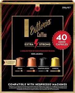 Vittoria Coffee Extra Strong 100% Arabica Nespresso Compatible Coffee ...