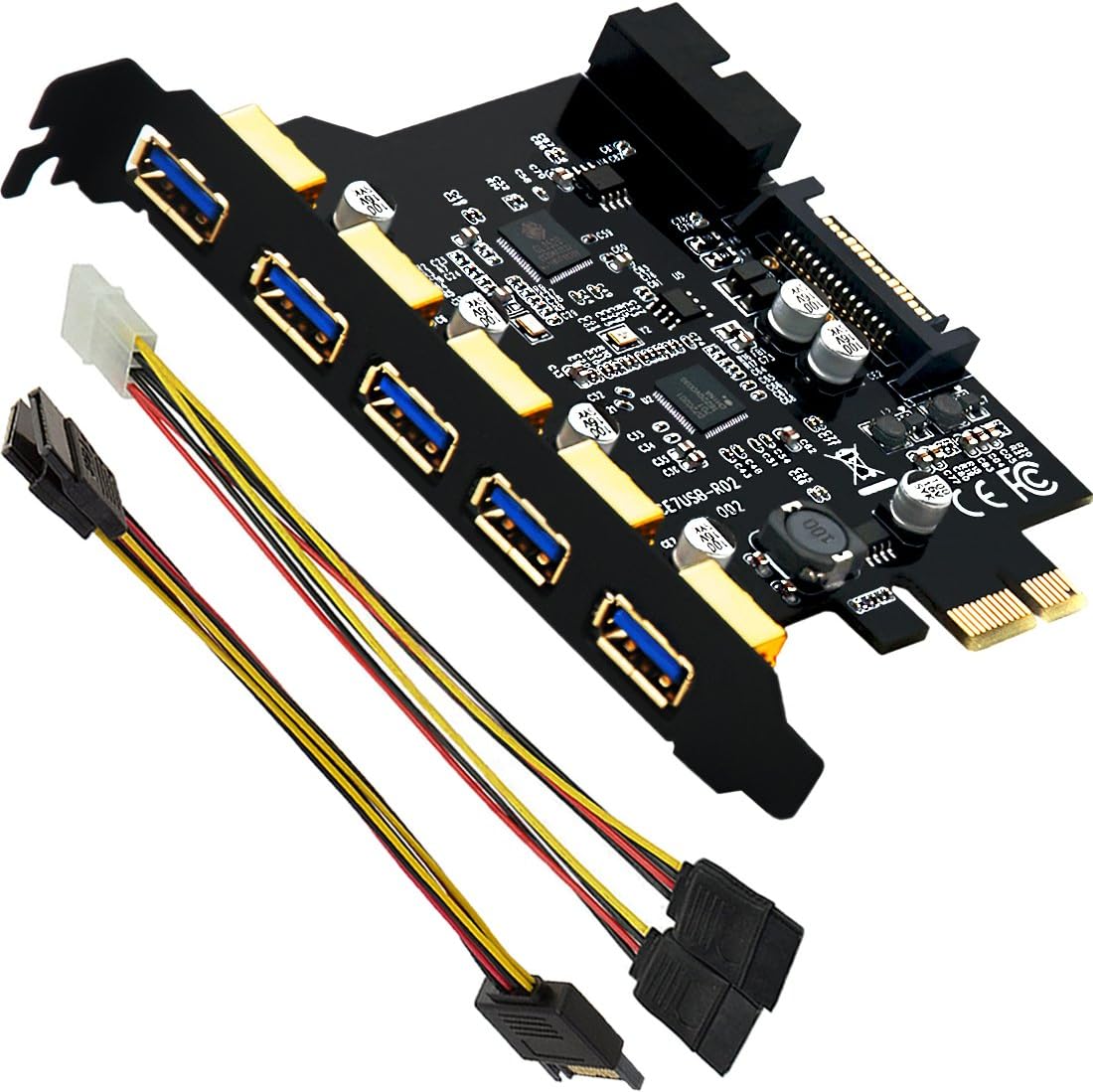 Amazon.com: Mailiya PCI-E to USB 3.0 5-Port PCI Express Expansion Card ...