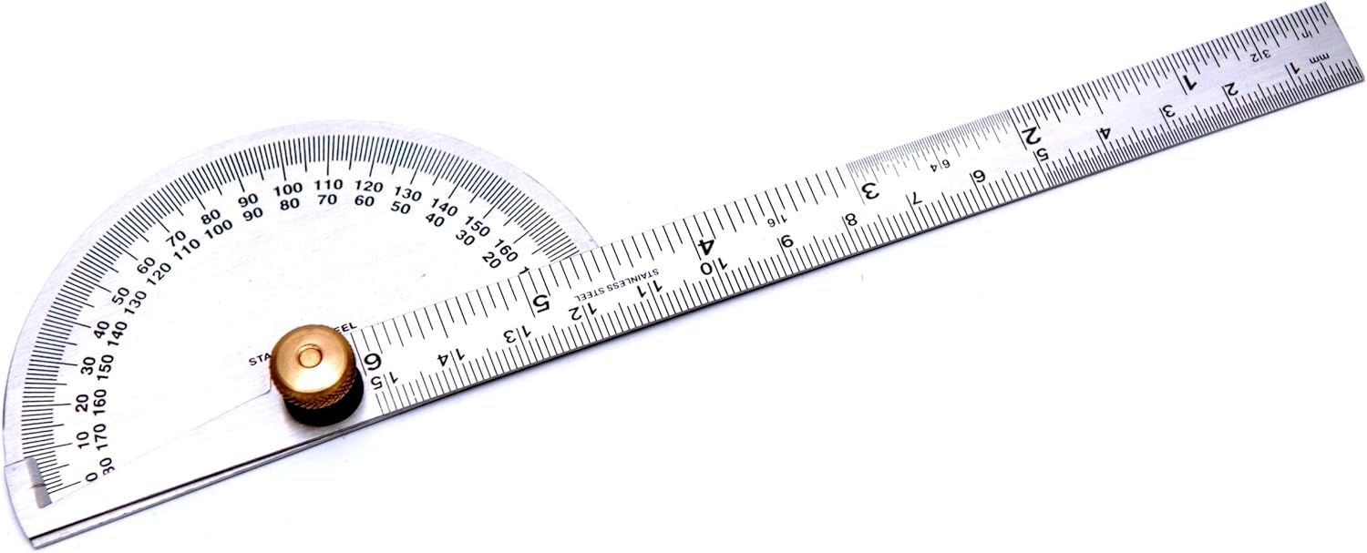 Rolson 59155 Stainless Steel Protractor : Amazon.co.uk: DIY & Tools
