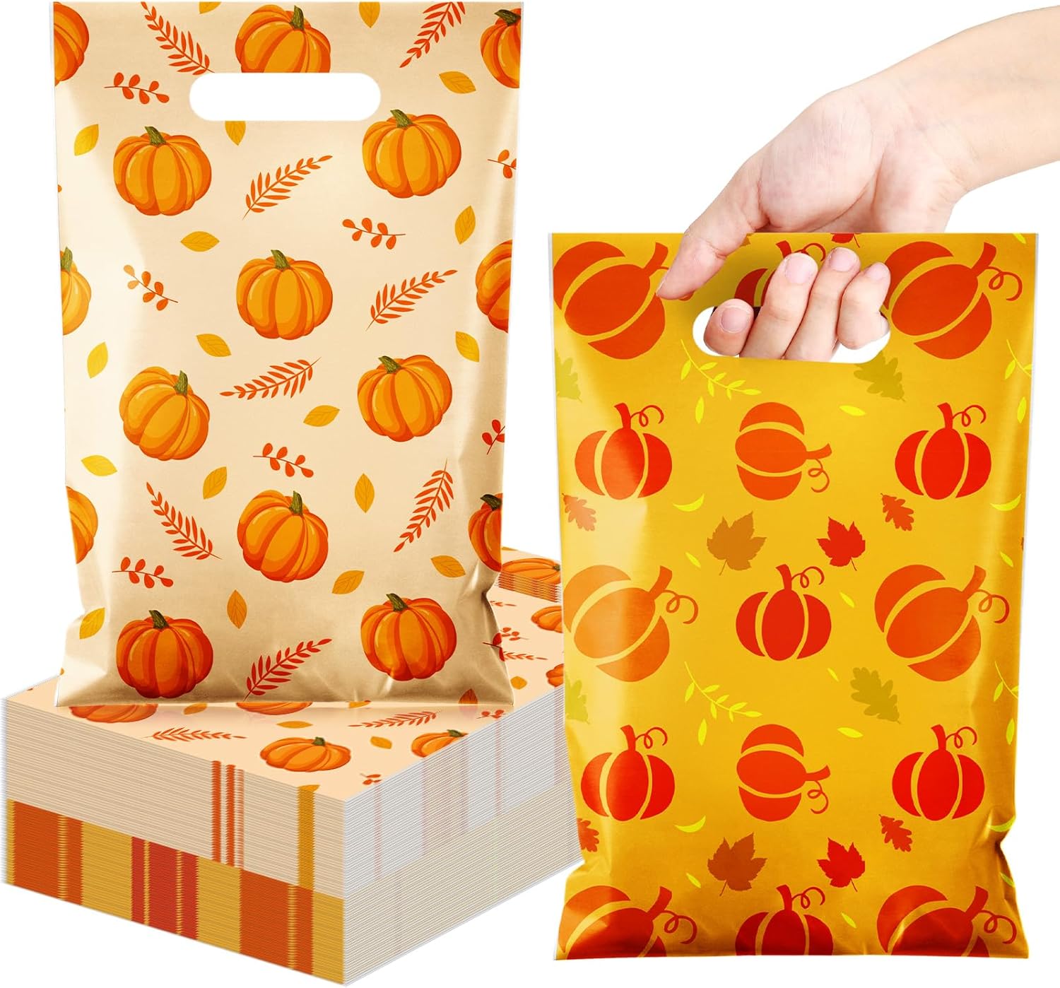 Amazon.com: TaoBary 100 Pcs Plastic Fall Gift Bags Bulk 11.8" x 7.9 ...