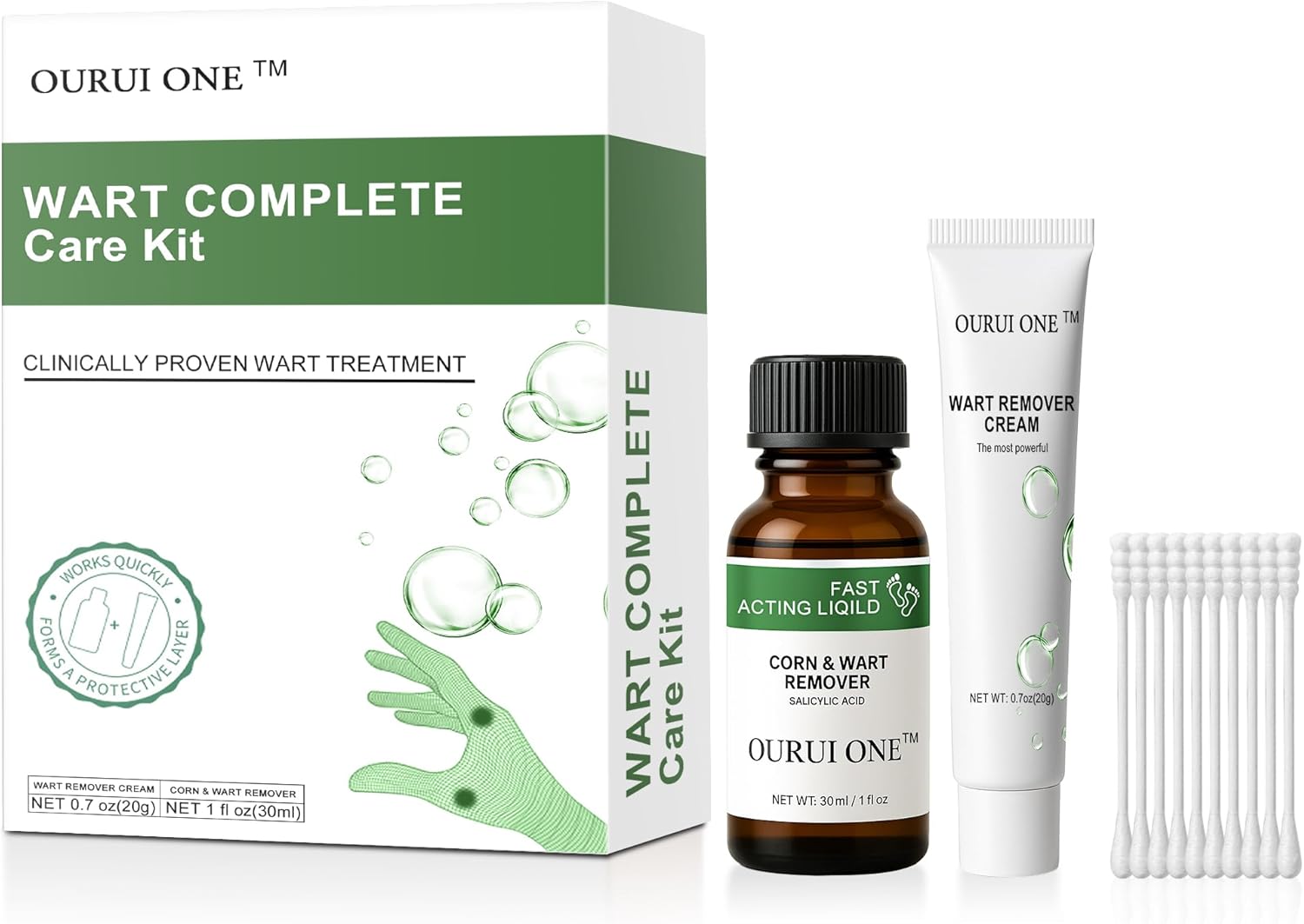 Amazon.com: ourui one Wart Remover Kit – Dual Action Liquid & Cream Kit ...
