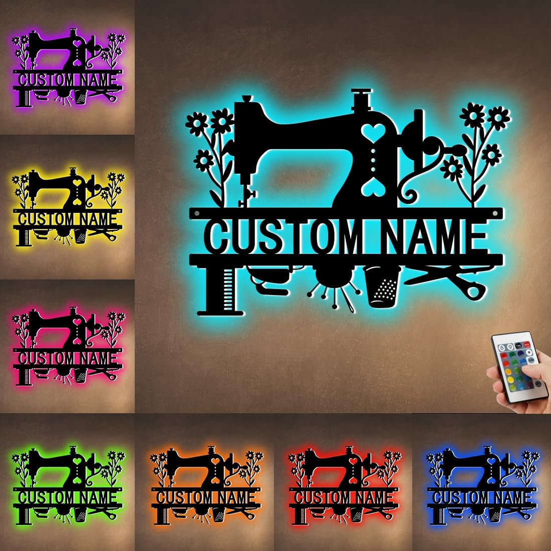 Amazon.com: Custom Sewing Room Sign with LED Light Personalized Sewing ...
