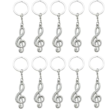 Amazon.com: SenseYo 10 Pcs Musical Note Key Chain Metal Music Symbol G ...