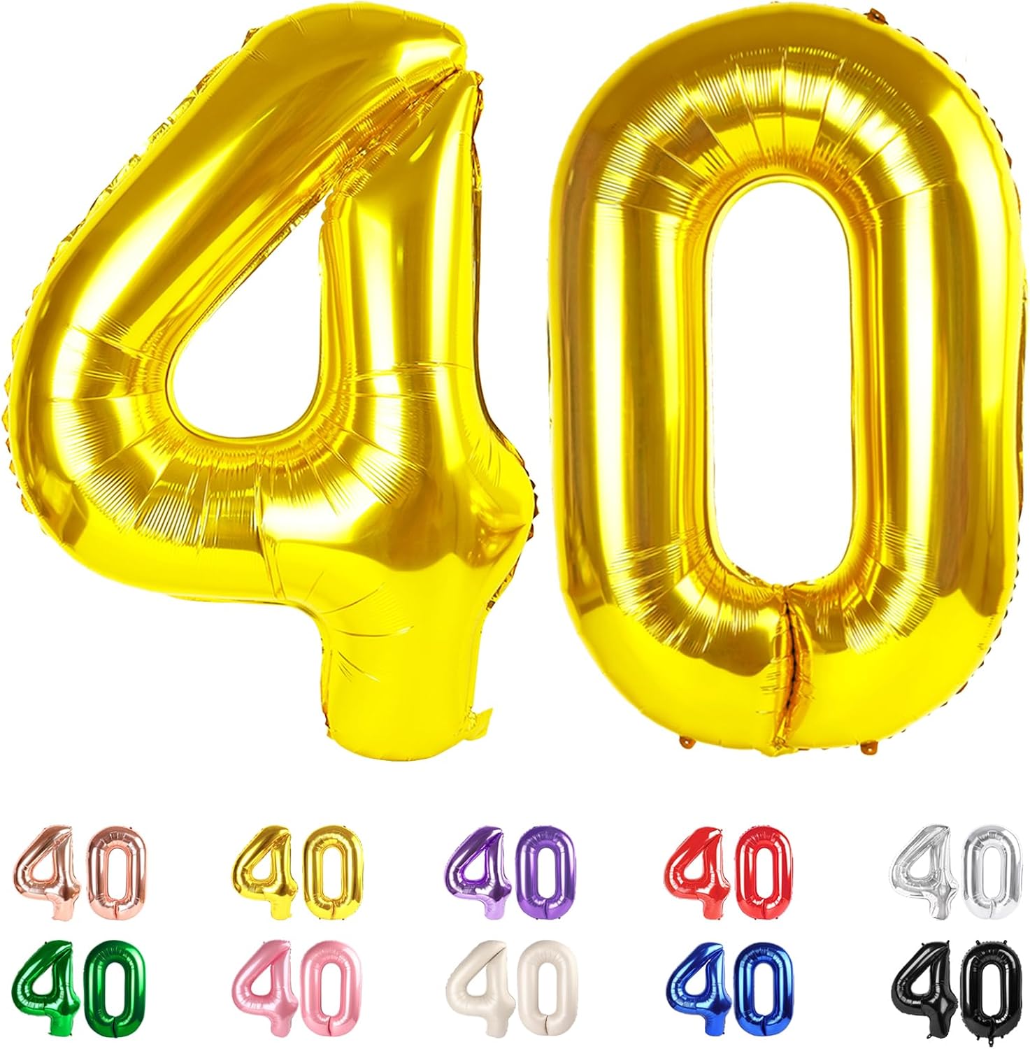 Amazon.com: Number Balloons 40 In 40 Numbers, 40th Birthday Decorations ...
