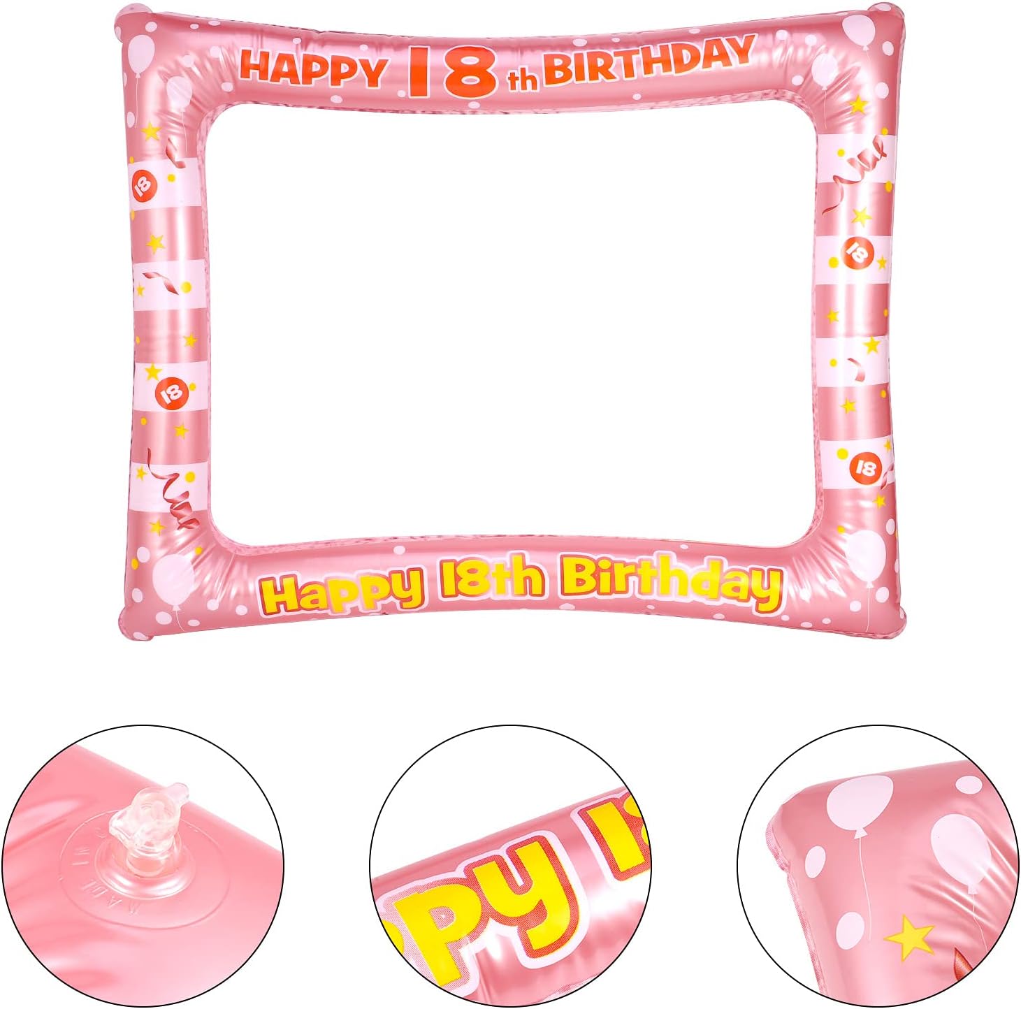 Opopark Inflatable Selfie Frame, Rose Gold Large Blow Up Birthday ...
