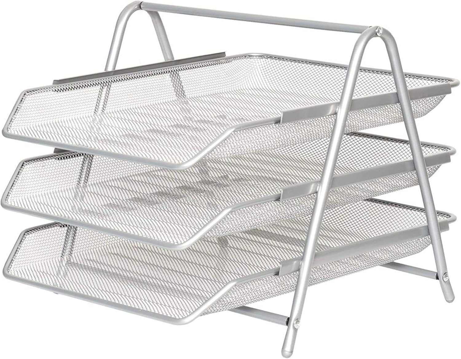 D4P 3 Tier Wire MESH Letter Tray Stackable Scratch Resistant Desk ...