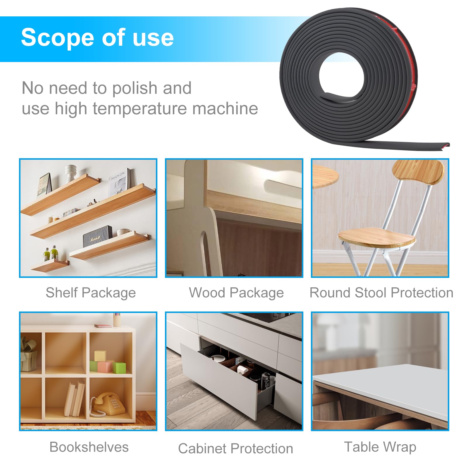 Snapklik.com : U-Shape Edge Banding, Countertop Edge Trim 16.4ft X 25mm ...