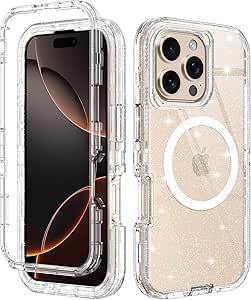 Amazon.com: I-HONVA for iPhone 16 Pro Case Clear [Non Yellowing] [Compatible with MagSafe ...