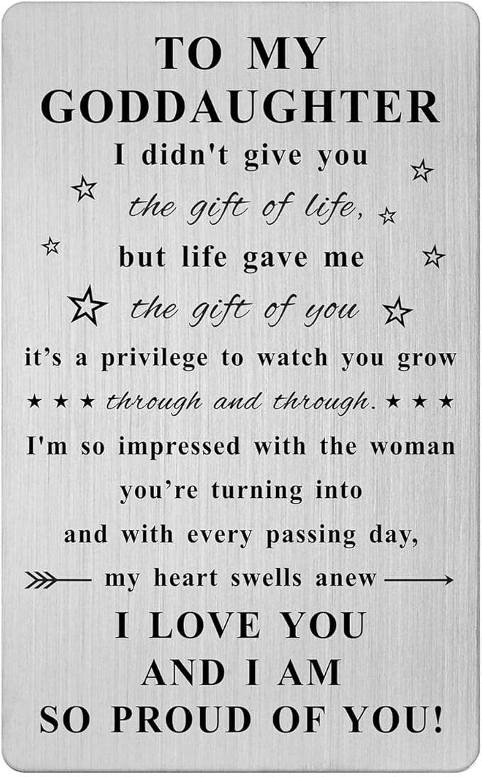 Amazon.com: Jzxwan Goddaughter Gifts from Godmother and Godfather ...