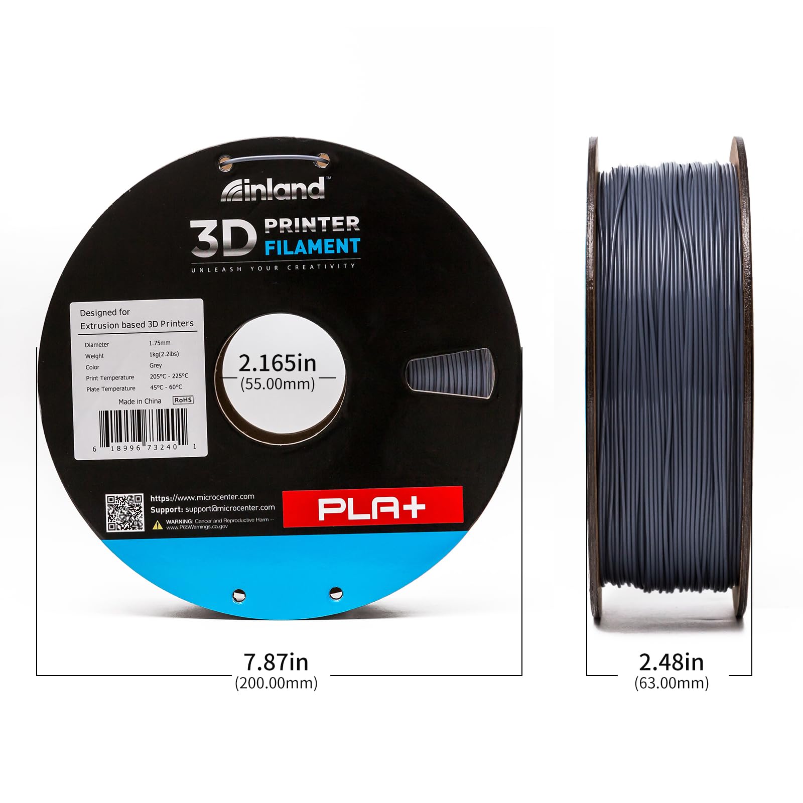Snapklik.com : INLAND Micro Center PLA+ 3D Printing Filament 1.75mm ...