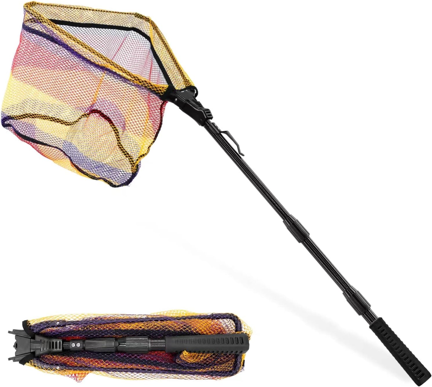 KOMCLUB Telescoping Fishing Net Foldable 1.1M 3 Sections Landing Net ...