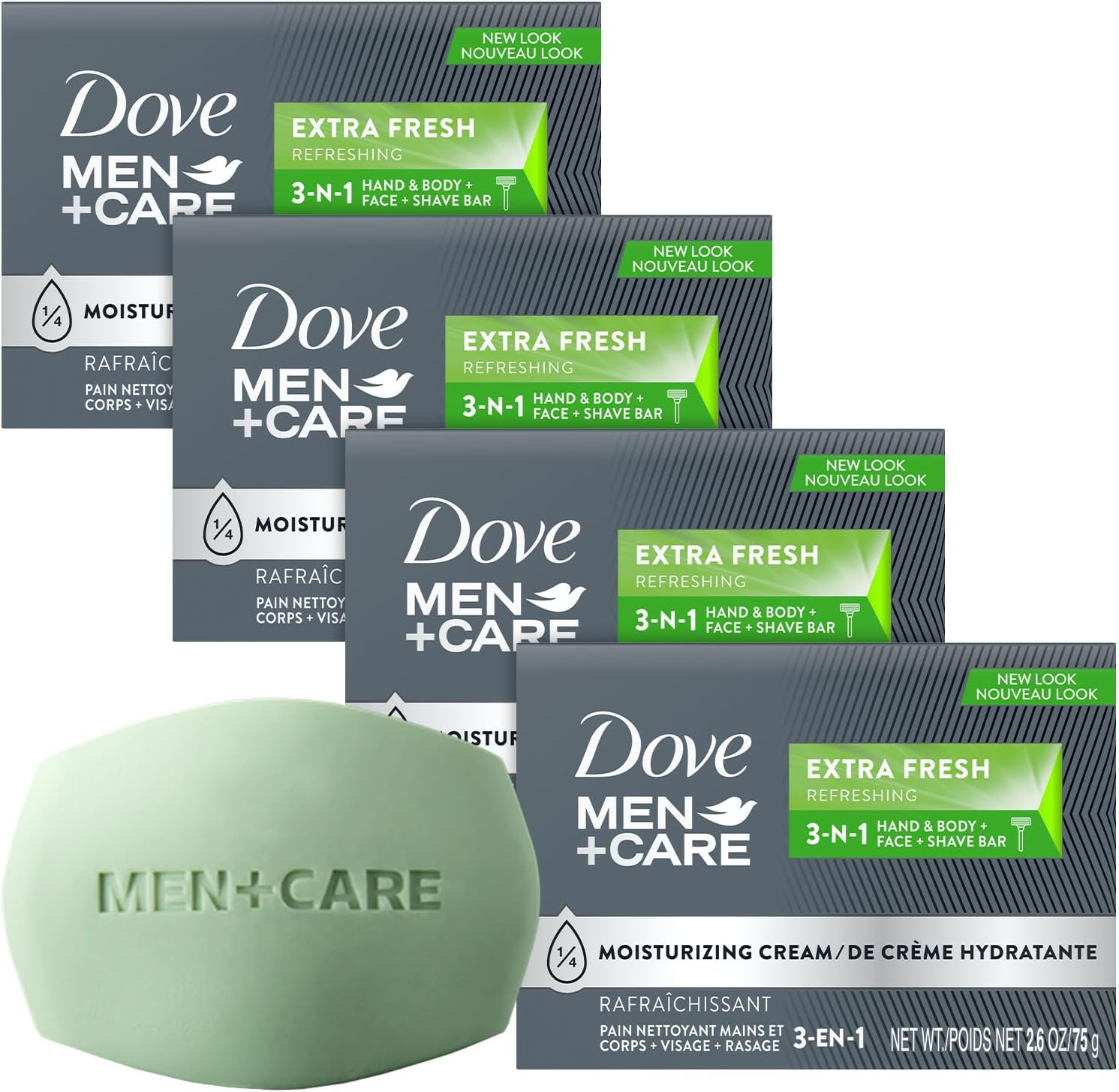 Amazon.com : Dove Soap Bar for Men, Men+Care Extra Fresh Scent, 4-Pack ...
